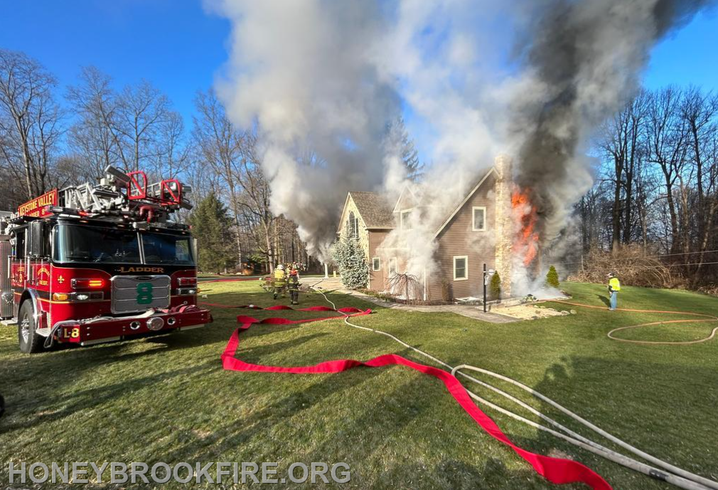 Working House Fire in West Sadsbury - Honey Brook Fire Company
